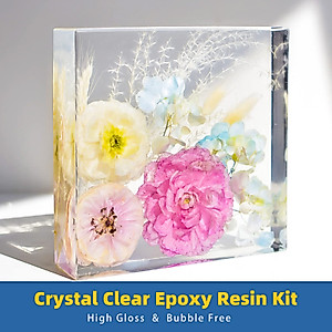 TAKIMO 1 Gallon Crystal Clear Resin Kit,No Bubble & Not Yellowing Epoxy Resin for Coating, Casting, Table Top,DIY, Bar Top, River Tables, Resin Art, Wood with High Gloss Finish