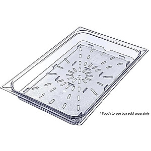 TrueCraftware 12" x 18" Polycarbonate Food Storage Box Drain Shelf Clear Color- Food Storage Box Drain Shelf for Restaurant Kitchen and Cafeteria