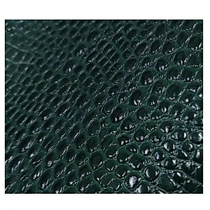 Aibote Genuine Cow Hide Leather Sheets Dark Green Crocodile Print Cowhide Rug Skins DIY Crafts Material(5 Square Feet，Irregular Shape)