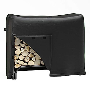 Regal Flame Dura Covers Heavy Duty 4 Foot Black Water Resistant Firewood Log Rack Cover, 26" D x 50" W x 44" H