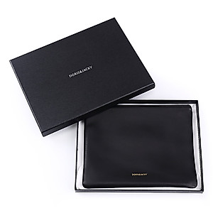 DORIS&JACKY Lambskin Leather Wristlet Clutch Purse For Women Large Soft Designer Wallet With Strap(Black)…