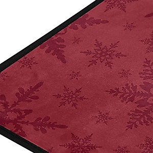 ALAZA Kitchen Mat Red Snowflake Anti Fatigue Standing Mat for Office, Laundry Room and Stand-up Desks