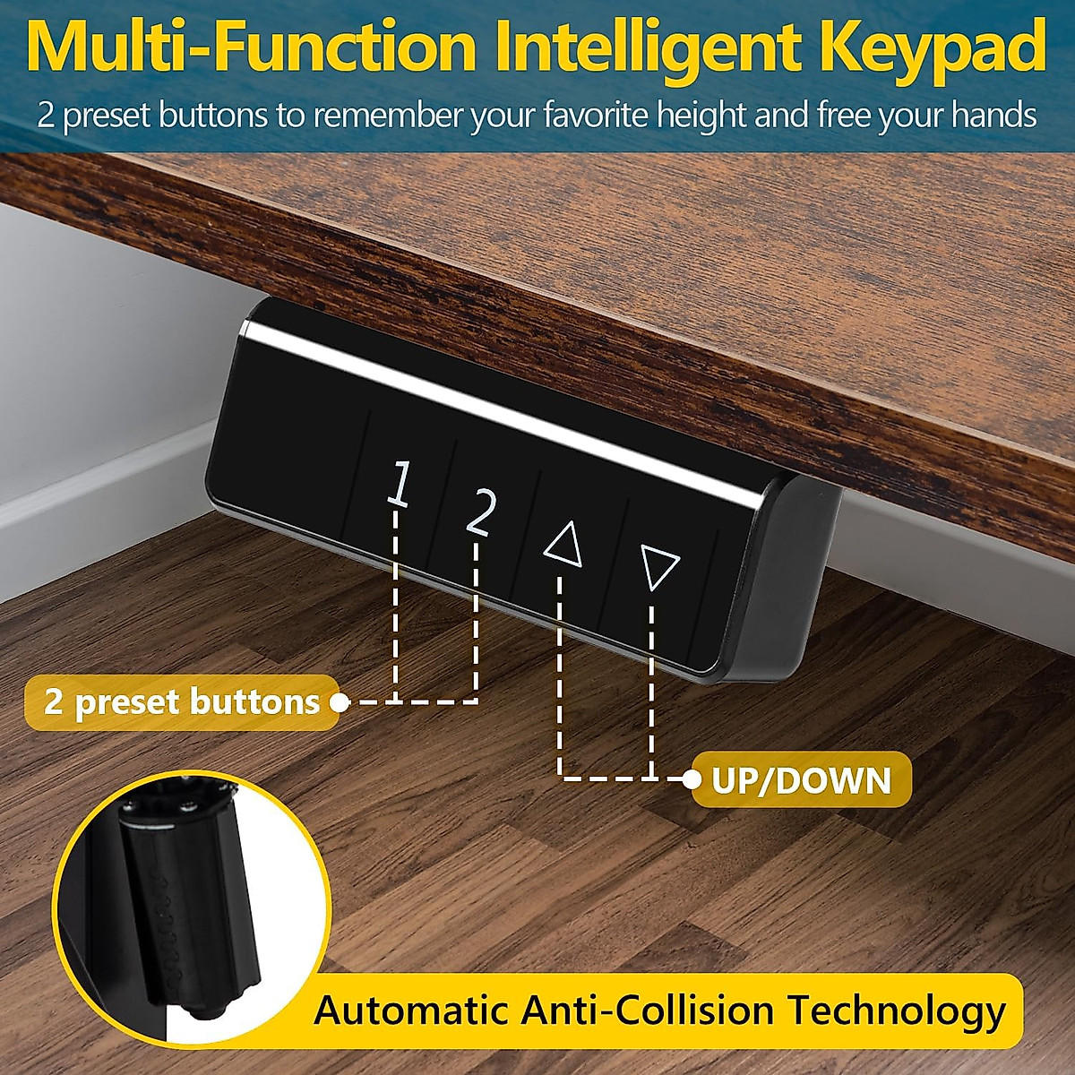 Adjustable Height Computer Workstation - Electric Lifting Sit Stand Desk, Rising Computer Table That Raises Up and Down for Home Office