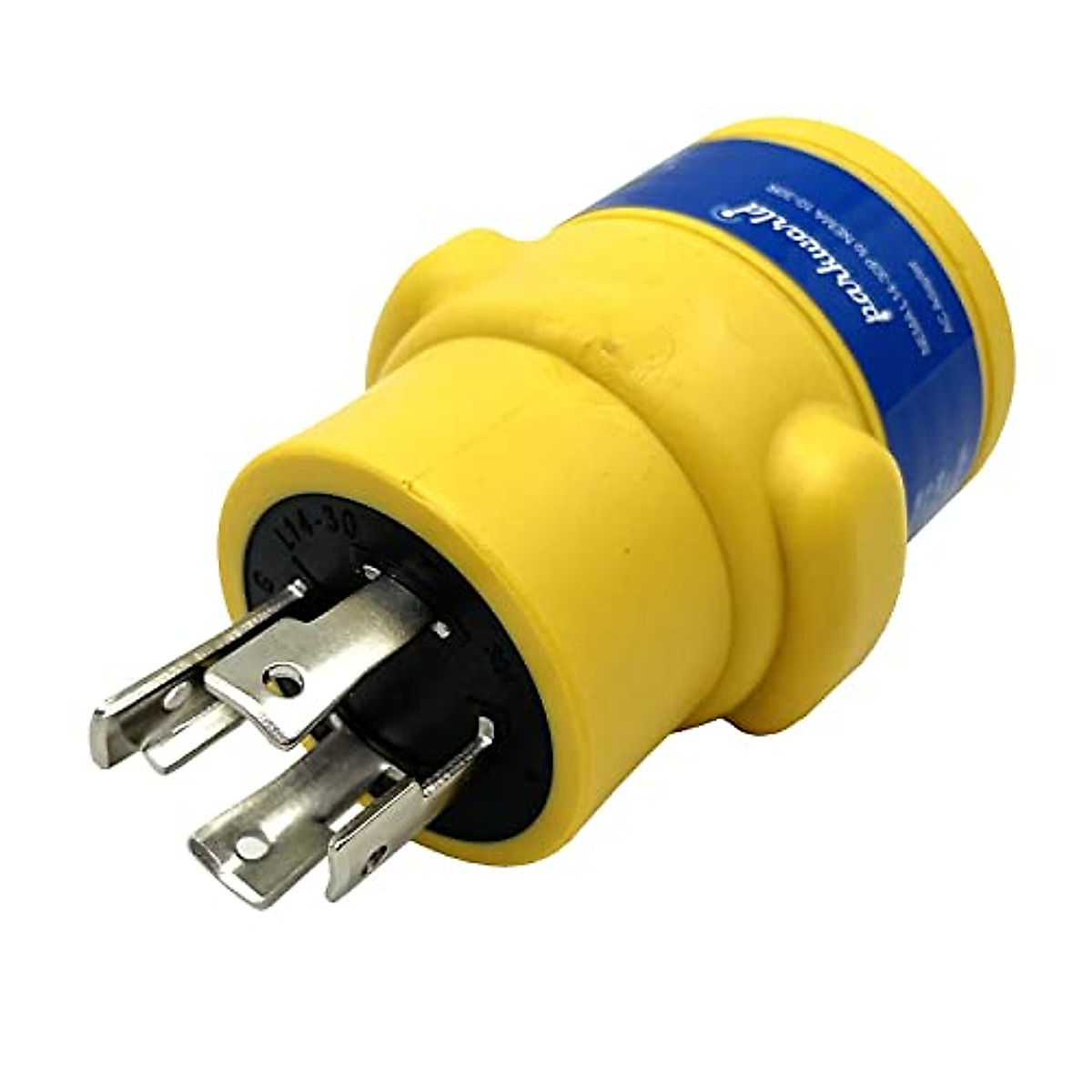 Parkworld 62947 NEMA L14-30P to 10-30R Adapter 4-Prong Generator 30A Locking Plug to Dryer 3-Prong 30A Outlet (Yellow)