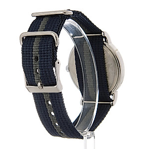Timex Unisex T2N654 Weekender 38mm Blue/Gray Stripe Nylon Slip-Thru Strap Watch