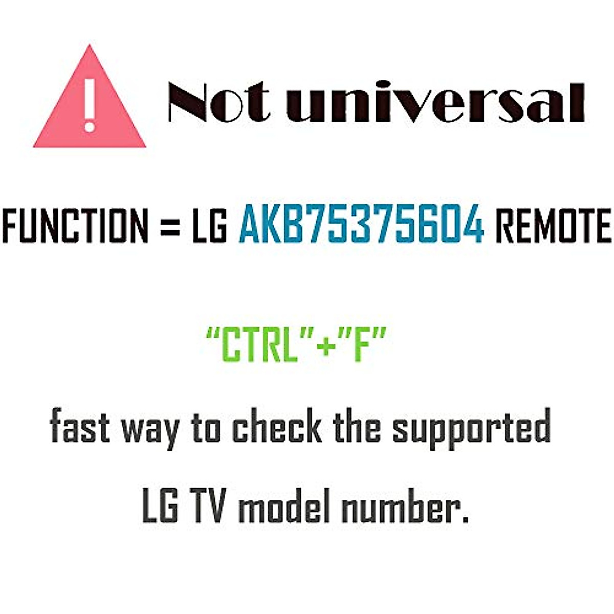 AKB75375604 Replacement TV Remote for LG TV 43UK6300PUE 32LK610BPUA 49UK6300PUE 55UK6300PUE 65UK6300PUE 75UK6570PUB 75SK8070PUA 55SK9000PUA 86UK6570PUB 43UK6250PUB with GP Alkaline 2 pcs Batteries