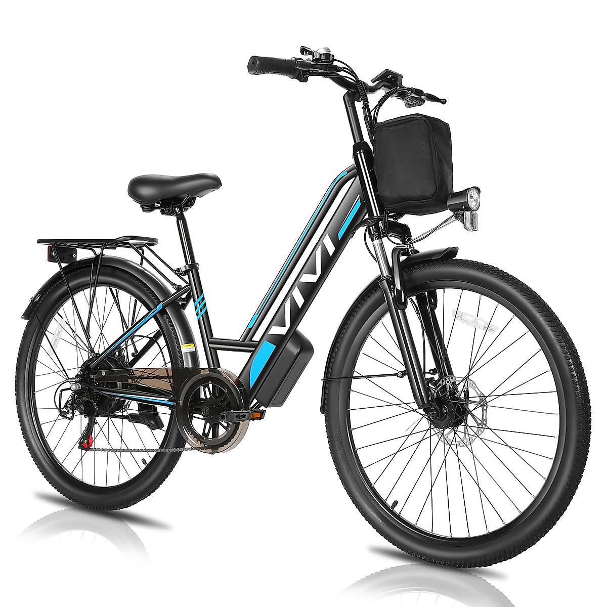 Vivi Electric Bike 500W, 26" Ebike for Adults Electric Bicycle Step Through with Removable 36V 288Wh Lithium Battery, 20MPH Commuter Ebike, Up to 50 Miles, Cruise Control, Professional 7 Speed
