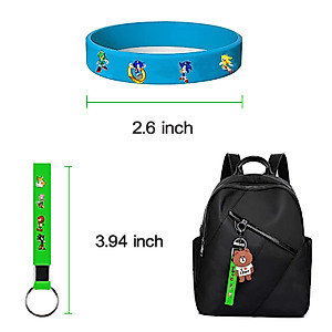 Sonic Birthday Party Supplies Party Decorations Party Favors Gift Set Include Backdrop,Bracelets,Key Chain,Button Pins,Banner, Balloons, Cake Cupcake Toppers