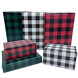Dtiafu Christmas Plaid Wrapping Paper for Women Men Girls Boys - 12 Sheets Red Green Black Buffalo Plaid Gift Wrap for Holiday Birthday Wedding - 20 x 28 Inch Per Sheet Not Rolled