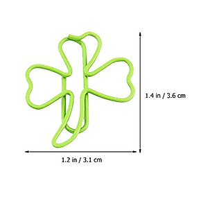 Homoyoyo 15 Pcs Shamrock Clover Shaped Paper Clips Great for Paper Clip Collectors or Office Present with Box