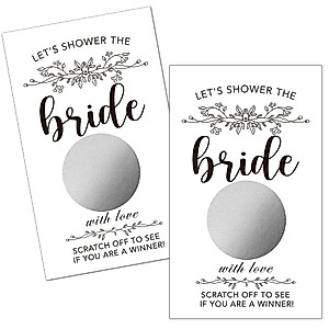 Haizct 50 Pack Flower Plants Bridal Shower Scratch Off Game Cards for Country Wedding, Bridal Shower, Bridal Lottery Tickets, Wedding Shower Ideas (Let's shower the)