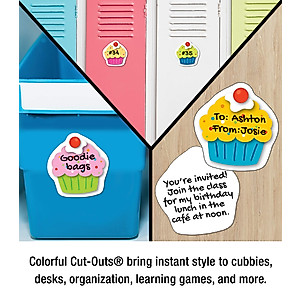 Carson Dellosa – Cupcakes Mini Colorful Cut-Outs, Classroom Décor, 36 Pieces