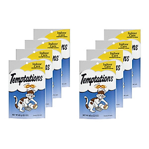 Petlewa (8 Pack) Temptation Hairball Control Chicken Flavor Crunchy Cat Treats ( 2.1 oz, 60 g)