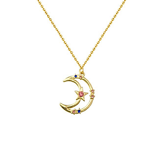 MYANAIL Nine Planets Pendant Necklace Sailor Moon Guardian Star Clavicle Necklace, Astronomy Enthusiast Gift Jewelry (Moon)