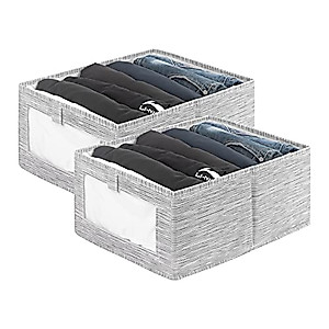 BAIYOUKE 2 Pack Storage Baskets, Foldable Organizing Basket Bin for Home, Nursery, Closet & Shelves Organization | Storage Basket Cube Shelf Organizer (Grey)