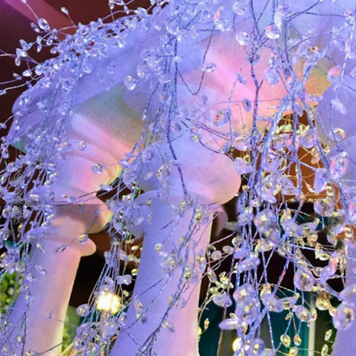 DONGKER Crystal Garland, Beads Garland Acrylic Beaded String Garlands Wire Garland Crystal Bead Strands for Wedding, Birthday Party Decorations