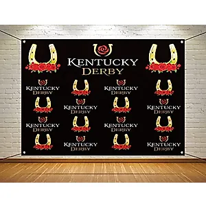 Rainlemon Kentucky Derby Photo Booth Backdrop Churchill Downs Run for The Roses Party Photography Background Decoration (7ft*5ft)
