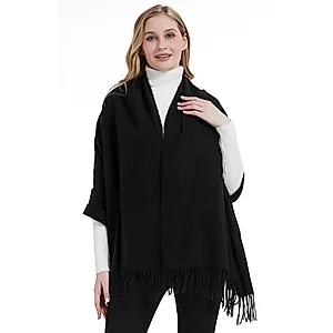Landisun Scarf for Women Winter Cashmere-Pashmina-Shawl Wraps Scarf Winter Women Cashmere-Scarf Wedding Scarf-Black