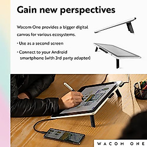 Wacom One HD Creative Pen Display, Drawing Tablet With Screen, 13.3" Graphics Monitor; includes Training & Software, works with Mac, PC & Chromebook, photo/video editing, drawing, design, & education