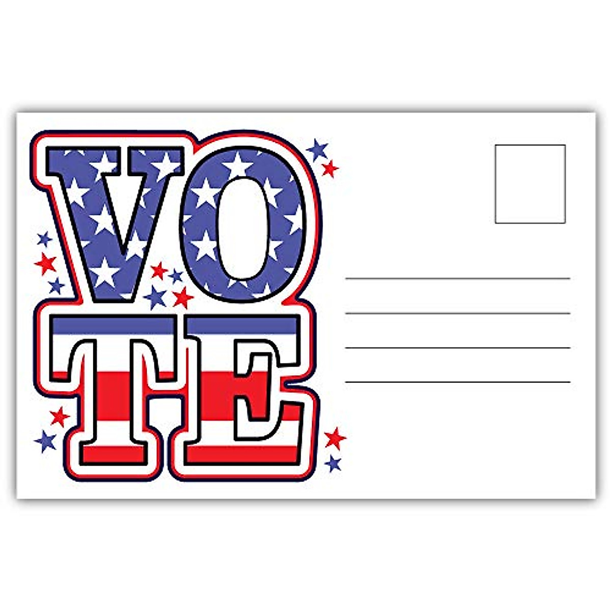 m&h invites 100 Vote Postcards - Patriotic Blank Postcards for Voting Campaign