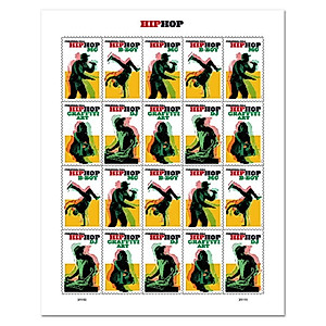 Hip Hop (MC with Microphone Rapping, B-Boy Dancing, Graffiti Art, DJ with Turntable) (Sheet of 20) Forever Postage Stamps Celebrating Electrifying Music Dance Art Movement 2020 Scott #5480-5484