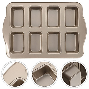 BESTonZON Cake Mold Carbon Steel Bread Pan Loaf Bread Tin Metal Bread Pan Lasagna Pan Kitchen Bread Pan Tart Pan 8 Cavity Brownie Pans Baking Pan Nonstick Cupcake Tin Cheese Muffin Pan