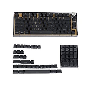 YMDK 133 Key Black White PBT Double Shot Side-lit Shine Through Backlit keycaps OEM Profile for MX Mechanical Keyboard 108 96 87 NJ80 KBD67 ID80 84 68 64 (133 Key Black)