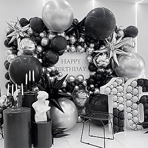 Captank Black Balloons Double Stuffed Balloon Garland Latex Different Size 18/12/5 inch Balloons Arch Kit for Birthday Anniversary Holiday New Year Halloween Ridder Star Wars Theme Party Decorations