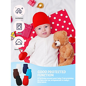 Newborn Hats and Mittens Set Unisex Baby Beanie Hats Gloves (8 Colors,16 Pieces)