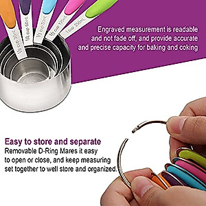 Measuring Cups and Spoons Set 11 Piece. Includes 10 Stainless Steel Measuring Spoons and Cups Set and 1 Plastic Measuring Cup. Liquid Measuring Cups Set and Dry Metal Measuring Cup Set