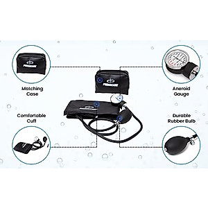 PrimaCare DS-9192 Classic Series Adult Size Professional Blood Pressure Kit with Aneroid Sphygmomanometer, Latex-Free, Inflation System