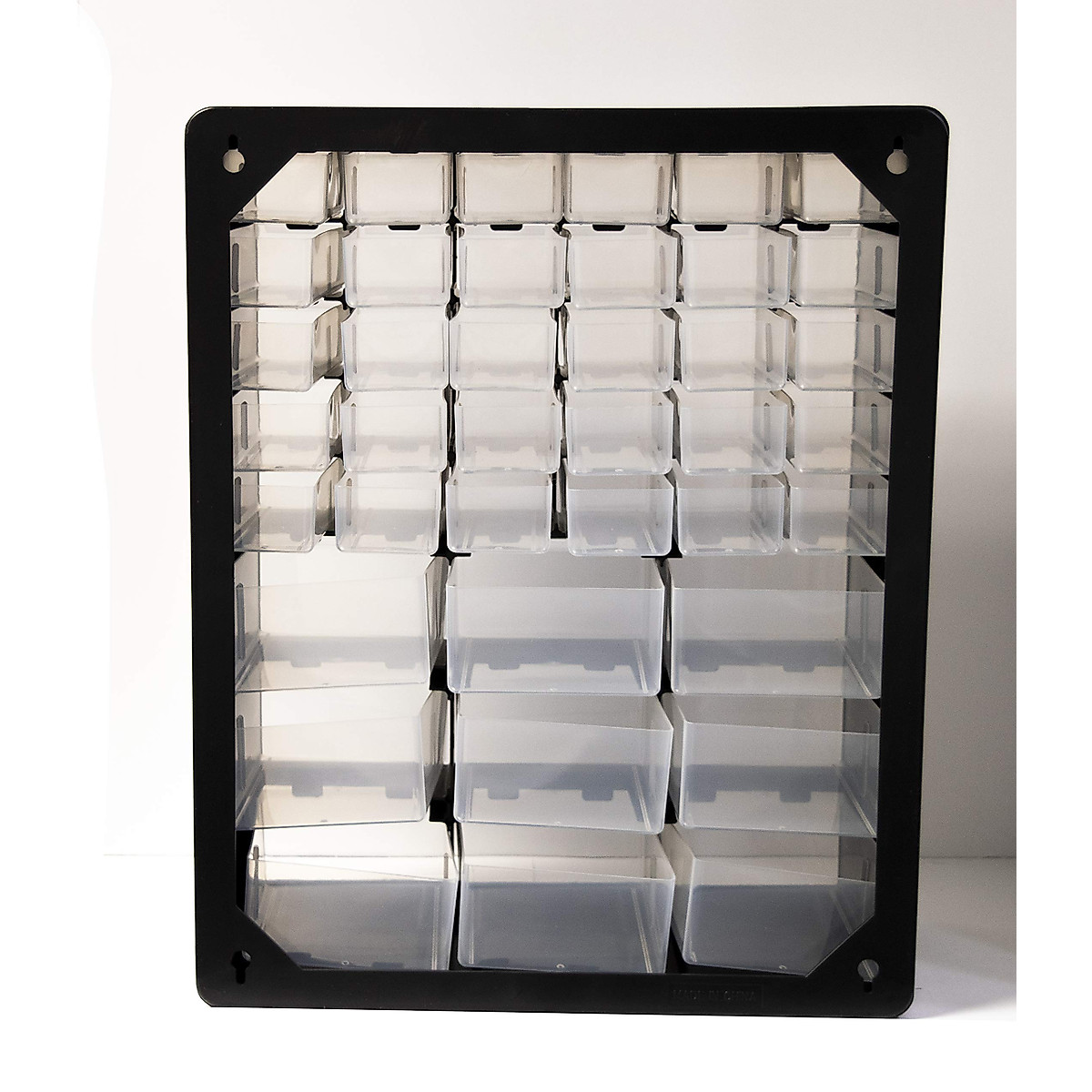Homak Parts Organizer, Black, 39 Drawers