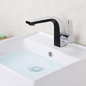 Dowell Single Hole Bathroom Faucet Lavatory Faucet Vanity Faucet,Chrome/Black 8001 019 10