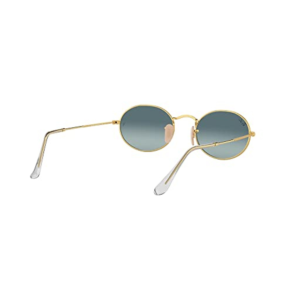 Ray-Ban RB3547 Oval Sunglasses, Gold/Blue Gradient Grey, 51 mm