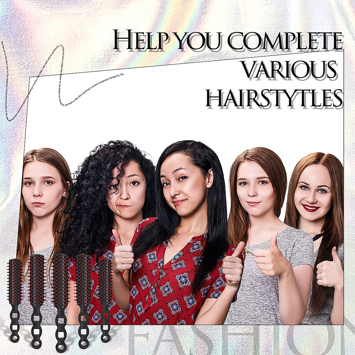 Lauwell 36 Pcs Hair Brushes in Bulk for Homeless, Disposable Hair Brushes Nylon Bristles Detangling Brush for Curly Wet and Dry Hair for Shelter, Hotel(Black)