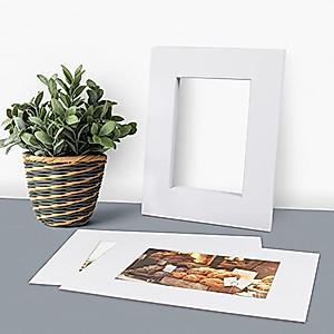 Golden State Art, Pack of 10 11x14 White Picture Mats with White Core Bevel Cut for 8x10 Pictures