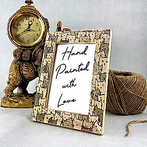 AEVVV Natural Wood 4x6 Inch Picture Frame for Cat Lovers - Kitten Themed Picture Frame - Cat Lovers Gifts - Photo Frames for Wall and Desktop Display, Vertical Portrait