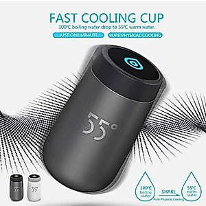 MXJCC Cupcooler, Instant Cooling Cup Smart Device Fast-Cooling Mini Portable Refrigerator Cools for Drinks and Water Extreme Fast Beverage Cooler (Color : Gray)