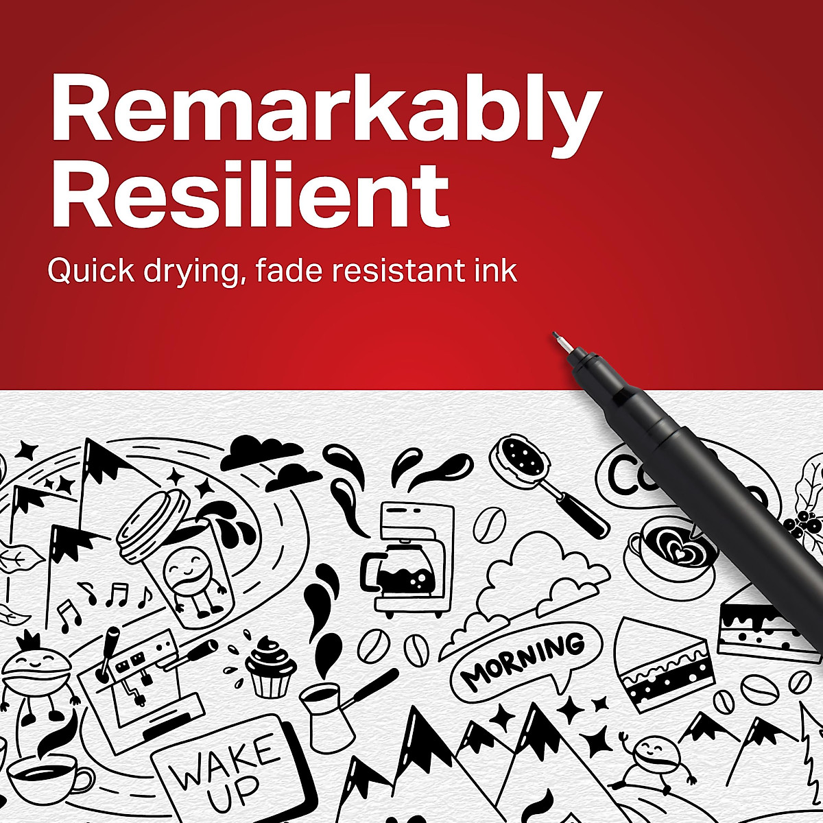 SHARPIE Felt Tip Pens, Fine Point (0.4mm), Black, 12 Count