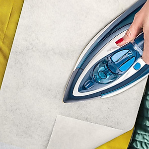 Ucandy Woven Cotton Iron-On Fusible Interfacing, 11.6" x 30yd Medium Weight Single Sided Interfacing Fabric Iron on Interfacing for T-Shirt Blouses DIY Crafts Supplies (White-Heavy Weight)