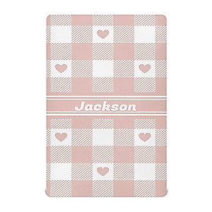 Custom Valentine's Day Plaid Baby Crib Sheets Soft Toddler Bed Sheets Breathable Mattress Cover Playard Sheet for Toddler Boys Nursery Bed Mattress, 52 * 28 * 9in