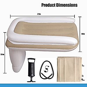 Liovsiso Inflatable Airplane Baby Travel Bed - Inflatable Airplane Bed for Kids, Baby Travel Airplane Bed, Kids Airplane Bed | Travel Blanket, Hand Pump, Seat Belt and Carry Bag Included
