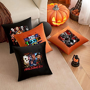 10 Sheets Halloween Iron on Transfers for T-Shirts,Halloween Iron on Patches Stickers,Horror Movie Characters,Halloween Heat Transfer Vinyl Halloween Iron on Decals for T-Shirt Clothes DIY