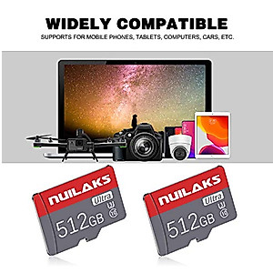 512GB Micro SD Card Memory Card Class 10 High Speed TF Flash Card for PC/Computer/Cameras/Nintendo-Switch/Smartphones