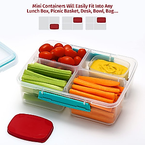 Reusable Airtight Food Containers 3 oz 8 pack. for Snacks, Baby/Toddler Food/Puree, Condiments, Picnics Food Prep, Lunch, Plastic Food Storage Containers–Dishwasher, Microwave, Freezer Safe BPA free