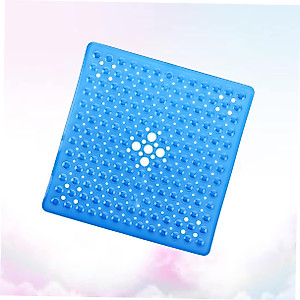 Cabilock Drain Holes Shower Pad Square Bathtub Mat Anti Slip Tub Mat Bathroom Non Slip Shower Mats Outdoor Carpet Suction Cups Traction Shower Mat Shower Bath Mat Foot Pad Floor Suction Pad