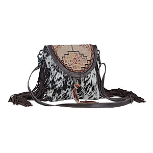 Myra Bag Monochromatic Speckles Leather & Hairon Bag S-3808