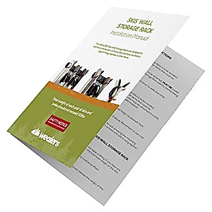 Wall Mounted Horizontal Rack for Storage of Skis and Poles-Heavy Duty Weatherproof Nonslip Garage Wall Organizer for Carrying Snowboard, Hockey Sticks, Skates, Helmets (Large, 2 Ski Sets)