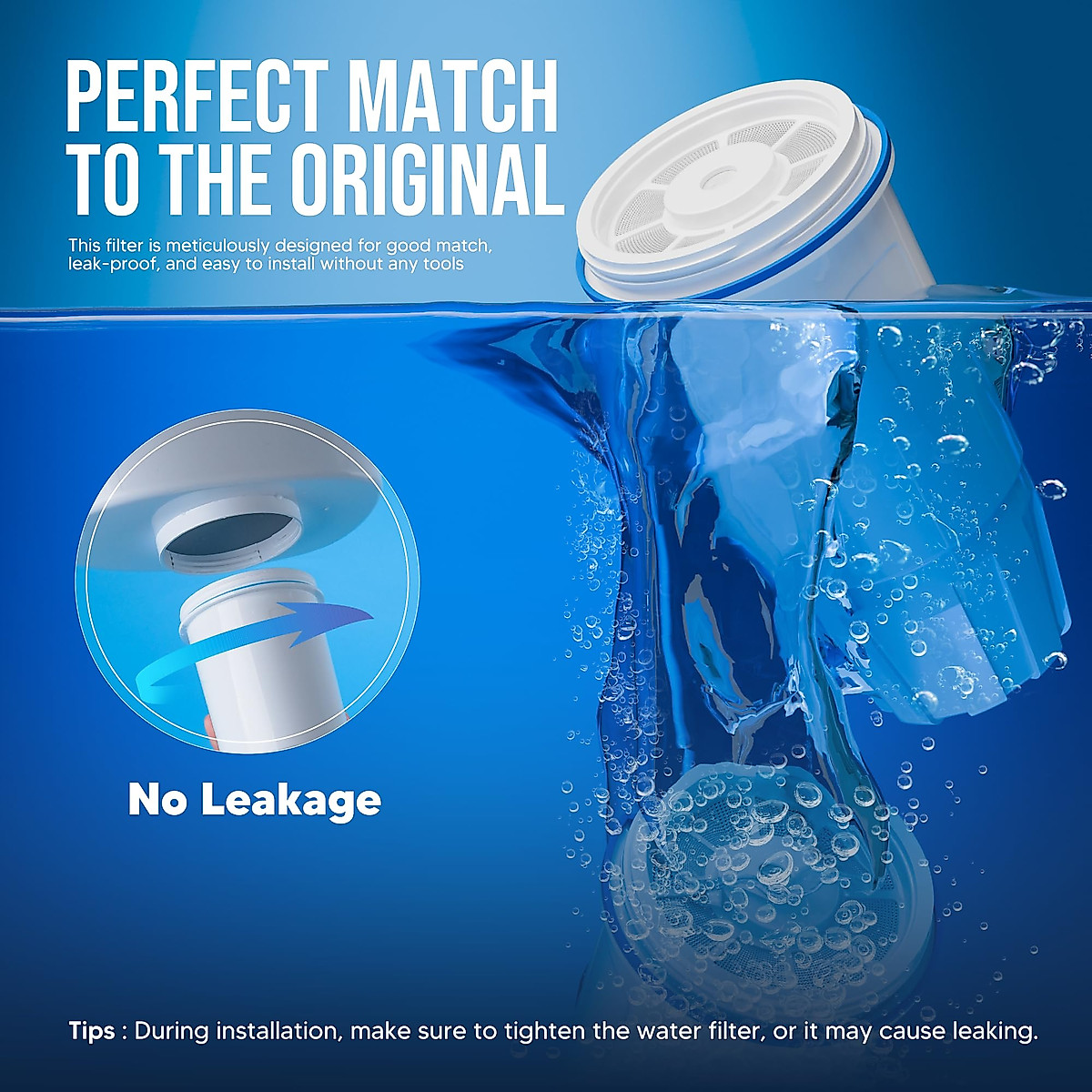 Water Filter Replacement Compatible with Zero Pitcher and Dispenser ZR-001 ZR-004 ZP-006 ZR-017, Multilevel Filtration System, Effectively Reduce lead, Chromium, PFOA and PFOS,Heavy Metals, Pack of 2