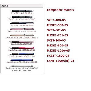 Mitsubishi Pencil Jet Stream Ballpoint Pen 0.5mm Refill Set of 10 (Black, Red, Blue, Green) SXR-80-05 with Sticky note 5colors